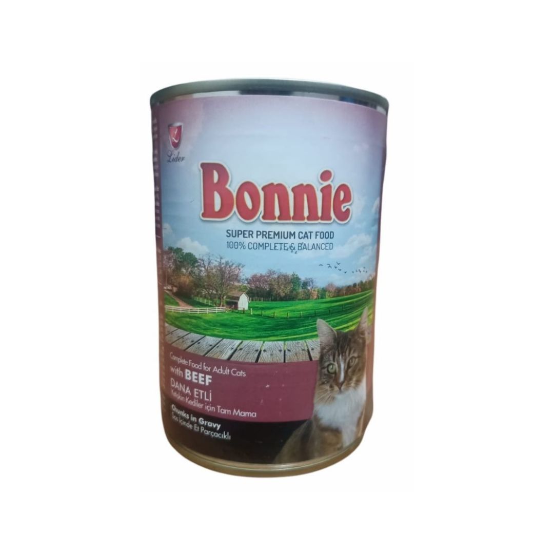 Bonnie Adult Cat Food Tin Beef Chunks In Gravy Pakistans 1