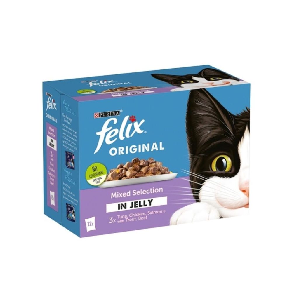 Felix Cat Food Mixed Selection in Jelly – 12 Pouch Box – 1.2KG ...