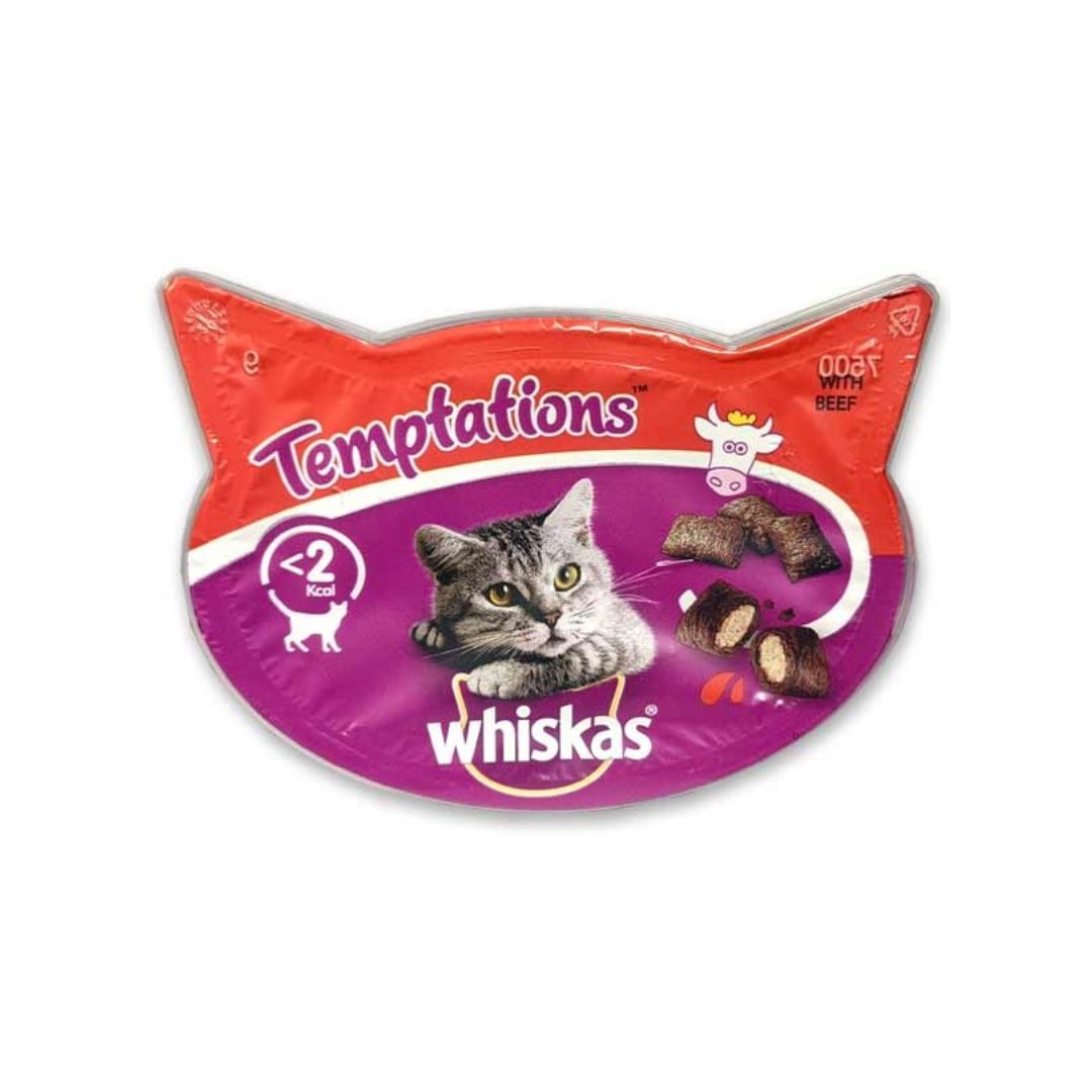 WHISKAS Temptations with Beef – 60g – Pakistan's # 1 Quality Pet Food